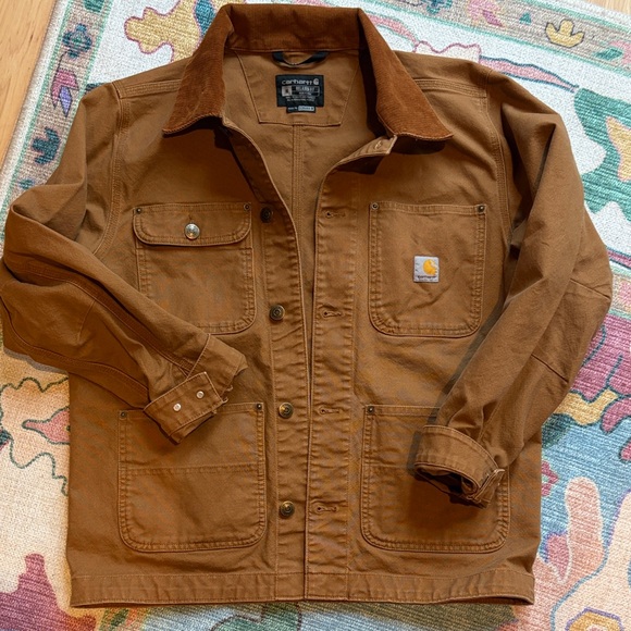 Carhartt | Jackets & Coats | Carhartt Tan Canvas Chore Jacket Unlined ...